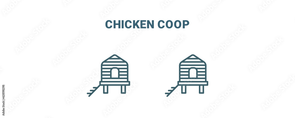 chicken coop icon. Line and filled chicken coop icon from agriculture ...