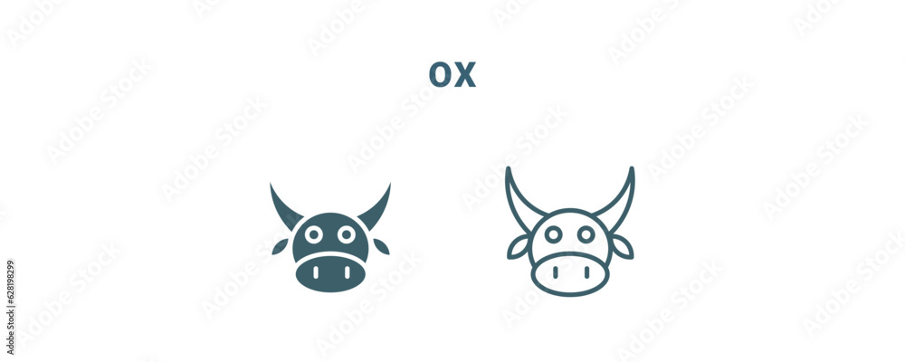 ox icon. Line and filled ox icon from agriculture and farm collection ...