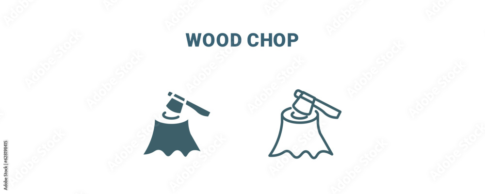 wood chop icon. Line and filled wood chop icon from agriculture and ...