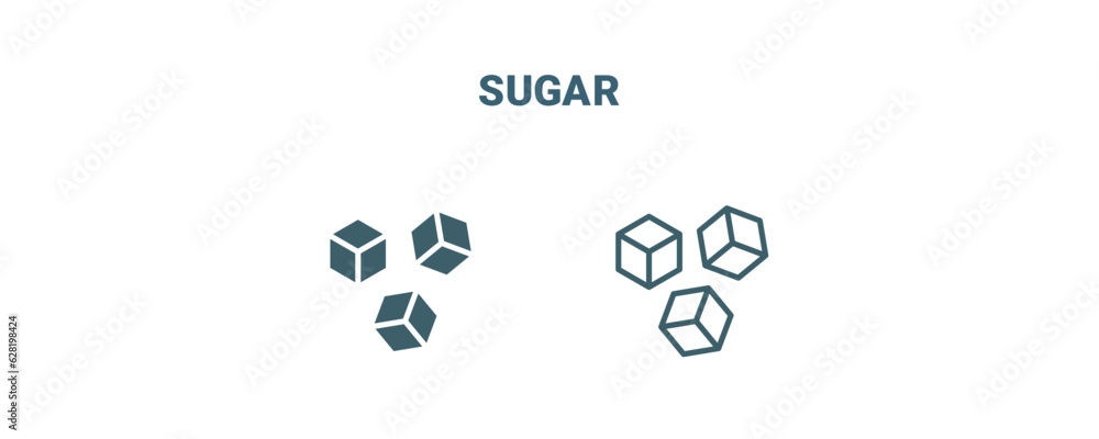 sugar icon. Line and filled sugar icon from agriculture and farm ...