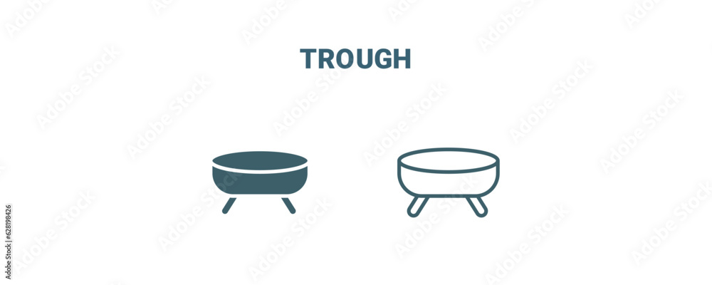trough icon. Line and filled trough icon from agriculture and farm ...