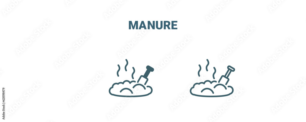 manure icon. Line and filled manure icon from agriculture and farm ...