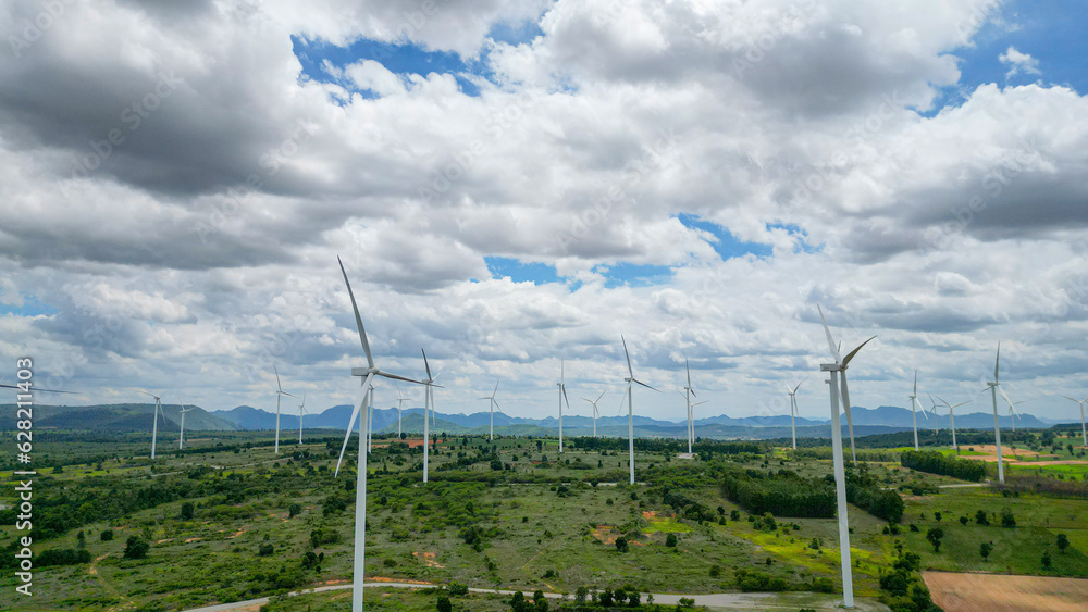 Aerial wind of wind turbine generators produces extricate energy in ...