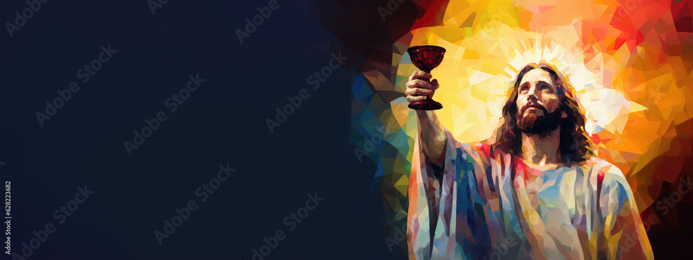 Sacrament: The Eucharist, Holy Communion, Lord's Supper with copy space ...