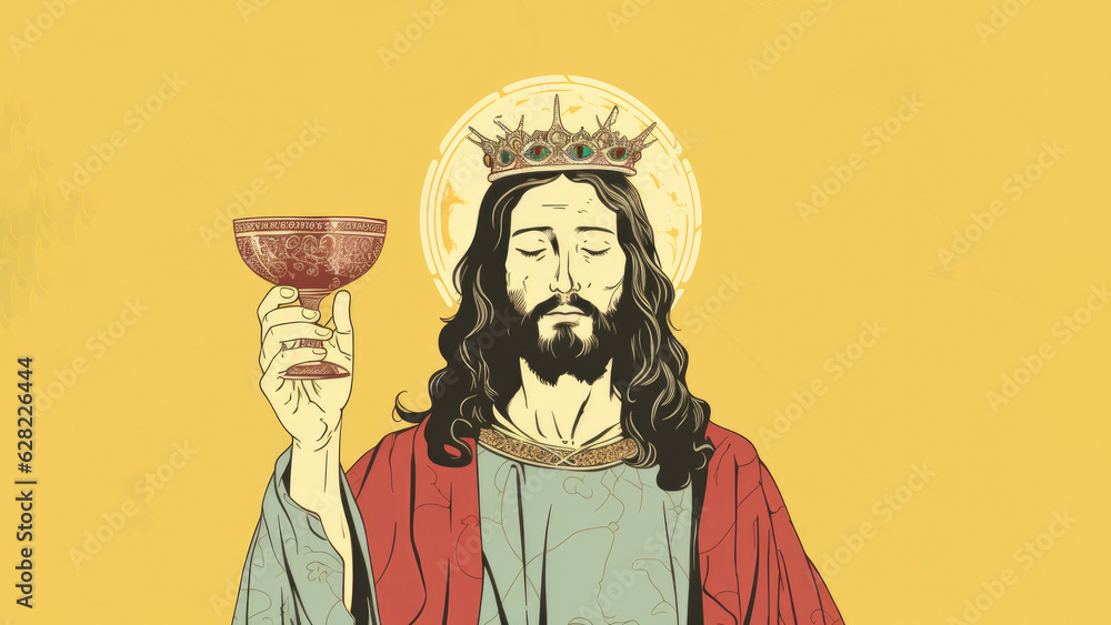 Sacrament: The Eucharist, Holy Communion, Lord's Supper with copy space ...