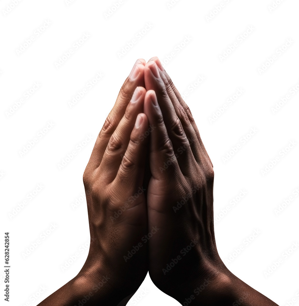 isolated transparent PNG. praying person. clasped hands. Stock Photo ...