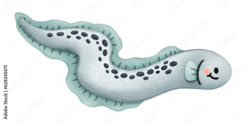 Cute Eel Fish Character. Marine life. Flat cartoon style vector ...