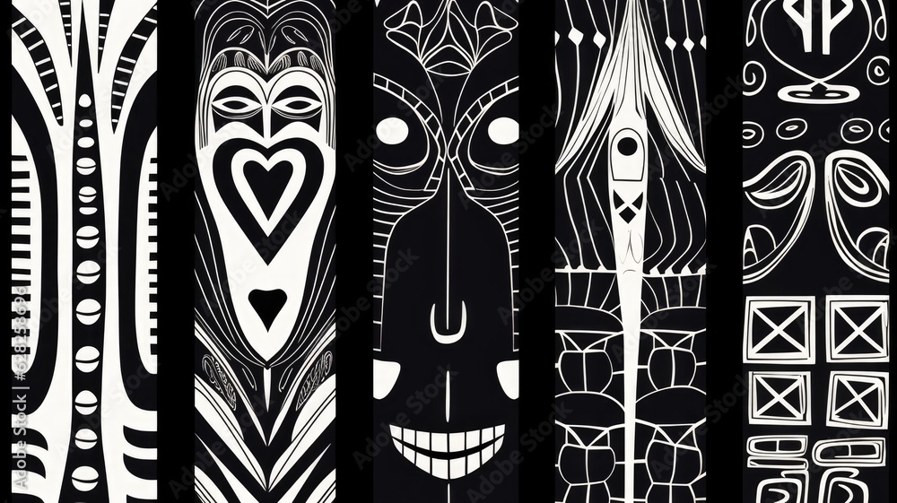 Bold and expressive tribal patterns, drawing inspiration from ...