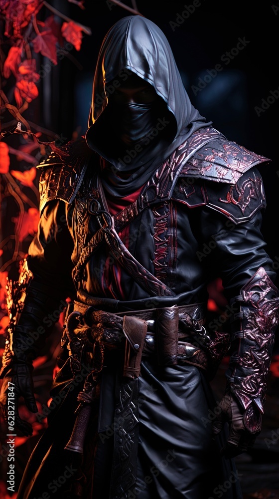 Detailed 8K Game Character in Outfit - Striking Contrast and Textures ...