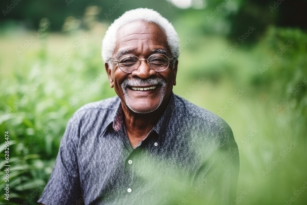 black grandpa, smile and portrait of a senior person happy with his ...