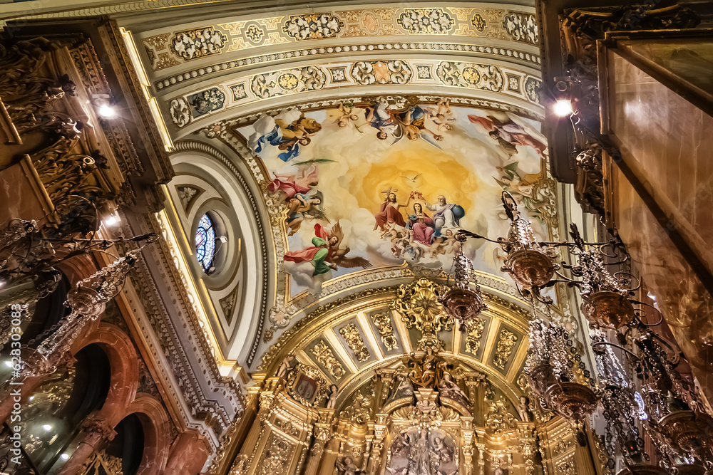 Interior of Church of the Convent of San Jose (built in 1636) belonged ...