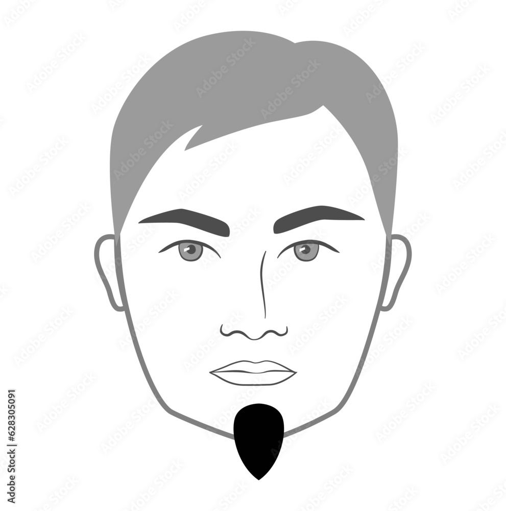 Petit Goatee Beard style men in face illustration Facial hair. Vector ...