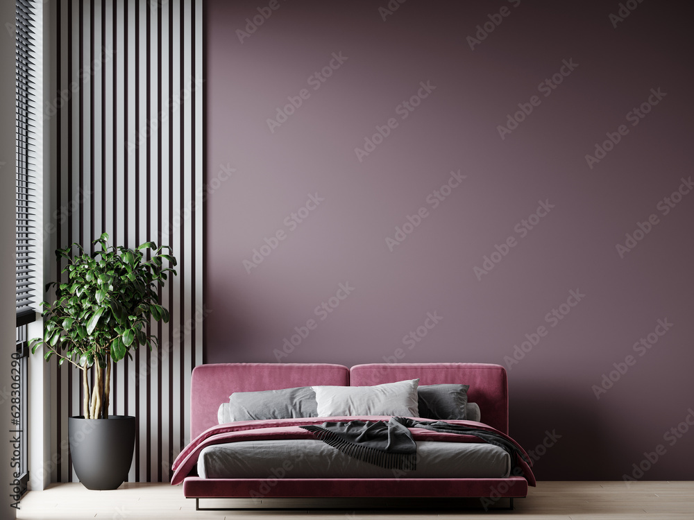 ภาพประกอบสต็อก Luxury plum violet colors in the interior design room ...