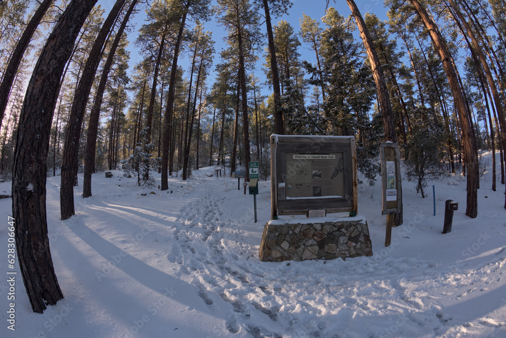 The Thumb Butte Recreation Area trailhead in the Prescott National ...