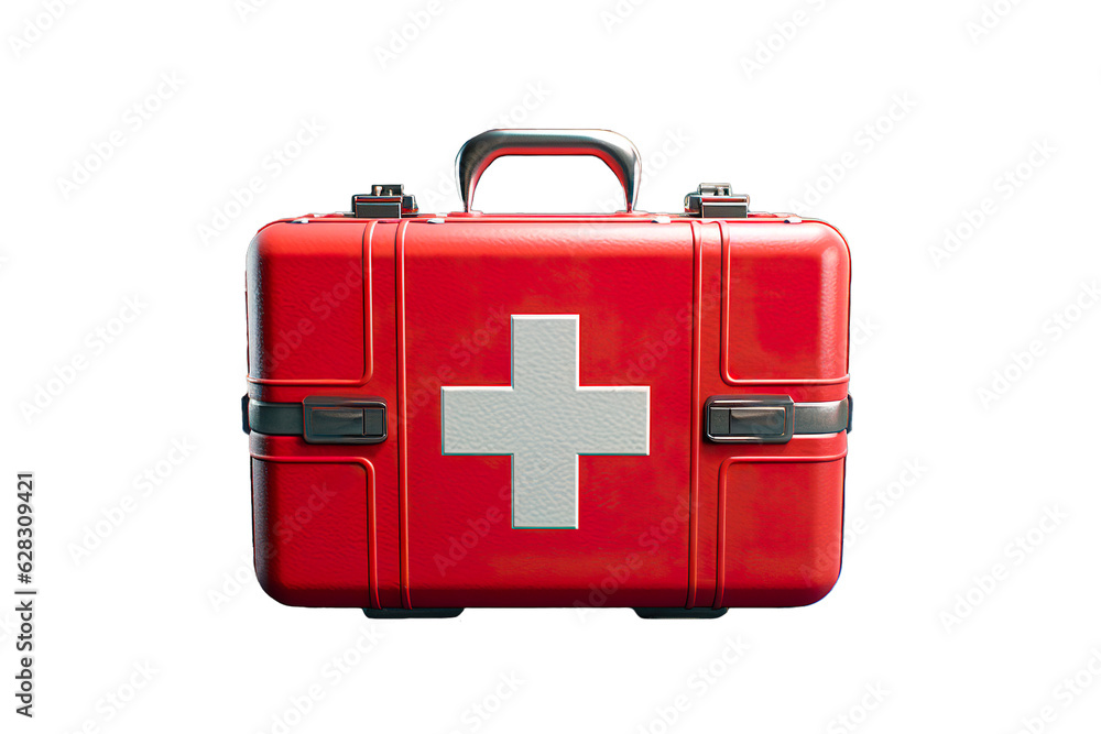 First aid kit case on isolated transparent background Stock ...