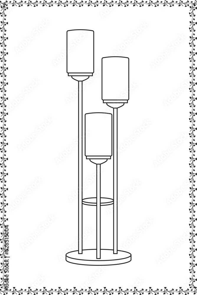 Vetor de cartoon Lamp coloring page activity for kids vector ...