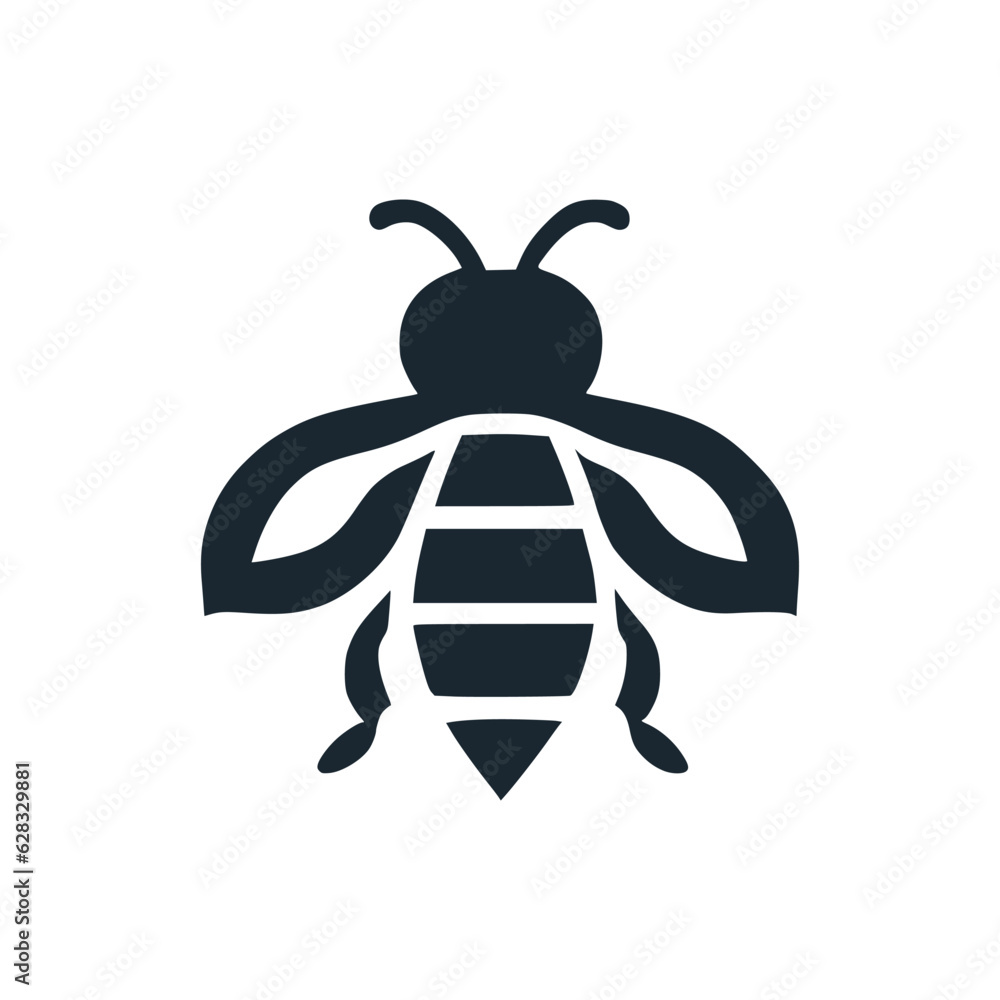 Professional black and white bee logo, suitable for a variety of ...