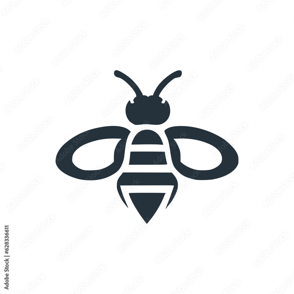 Professional black and white bee logo, suitable for a variety of ...