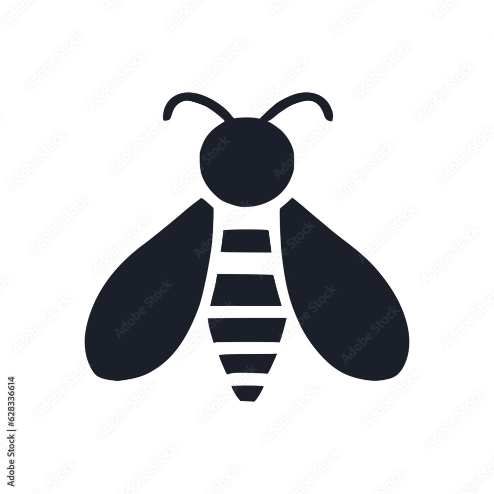 Professional black and white bee logo, suitable for a variety of ...