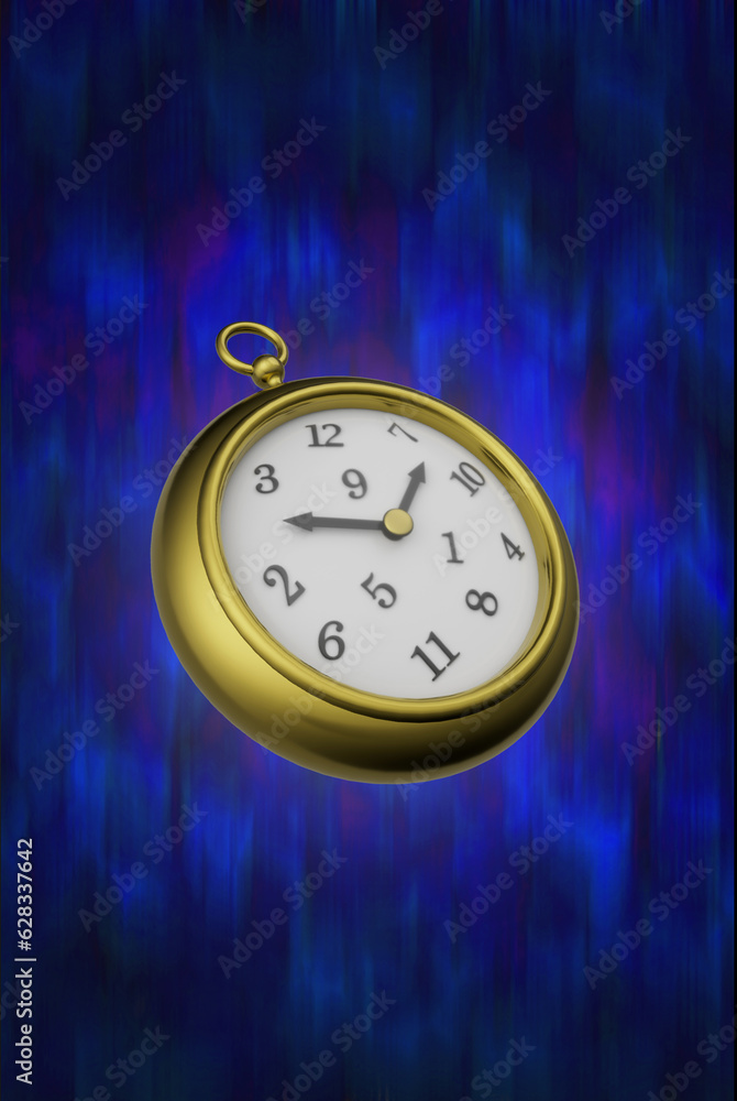 Gold pocket watch with numbers jumbled on the clock face Stock ...