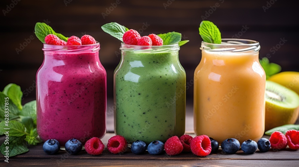 trend of drink and beverages, smoothie healthy mixed vegetable fruit ...