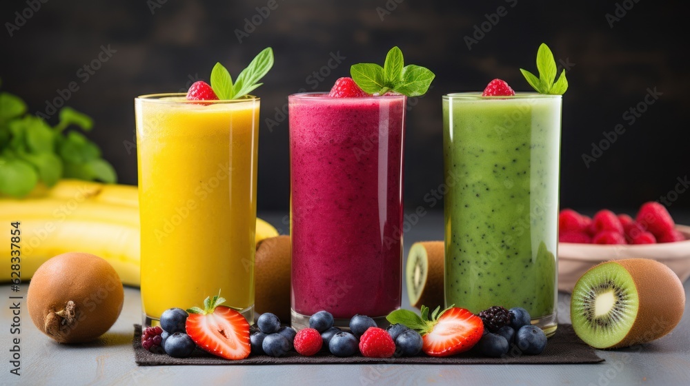trend of drink and beverages, smoothie healthy mixed vegetable fruit ...