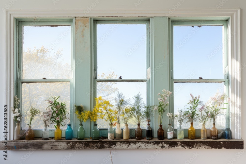 A collection of pictures showcasing the window sill's appearance before ...