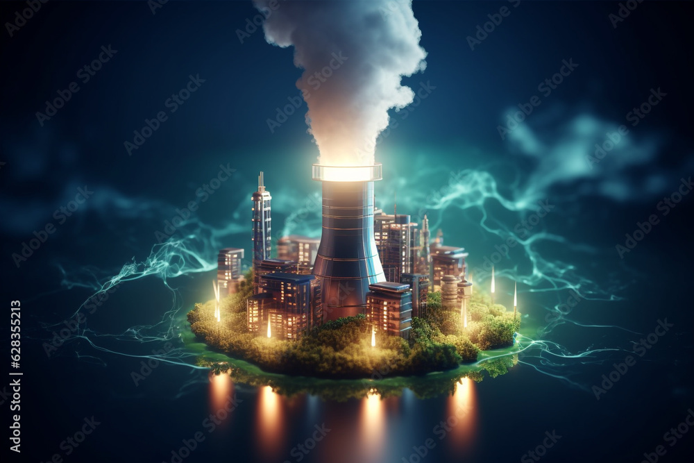 Clean hydrogen energy concept. Environment, eco friendly industry and ...