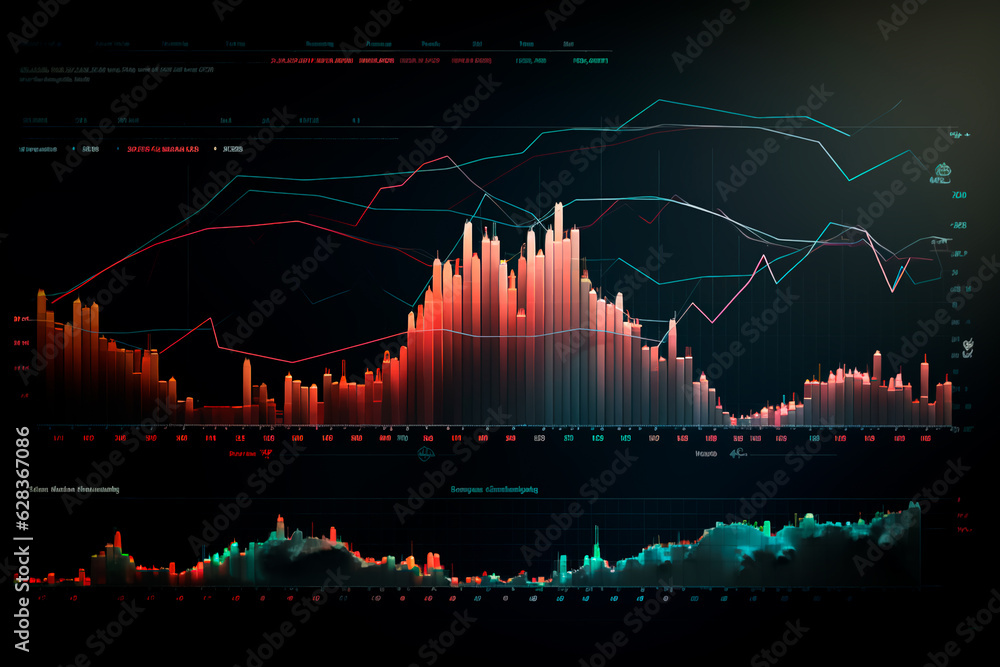Abstract graph, comparison statistics. Graph of growth and decline ...