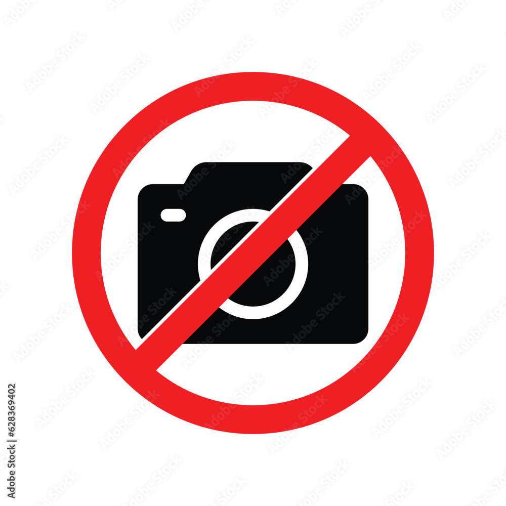 No Photography Sign, Do Not Capture Photo, Red Signal For Photographer ...