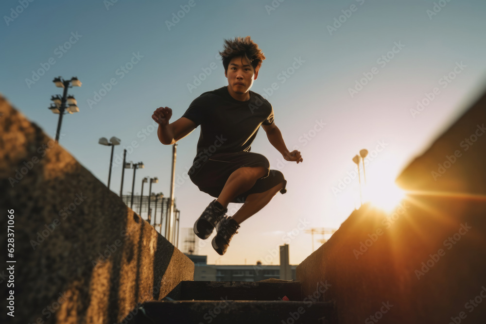 パルクール, 躍動する男性, ジャンプする男性, 運動, Parkour, Male Prancing, Male Jumping ...