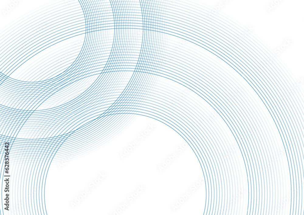 Blue circular lines abstract geometric tech background. Vector design ...
