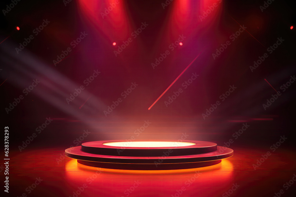 Dynamic Stage Podium With Motion Blur Effect. Mockup For Prodcut Stock ...