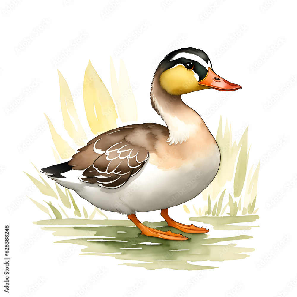 Southern Steamer Duck in cartoon style. Cute Little Cartoon Southern ...