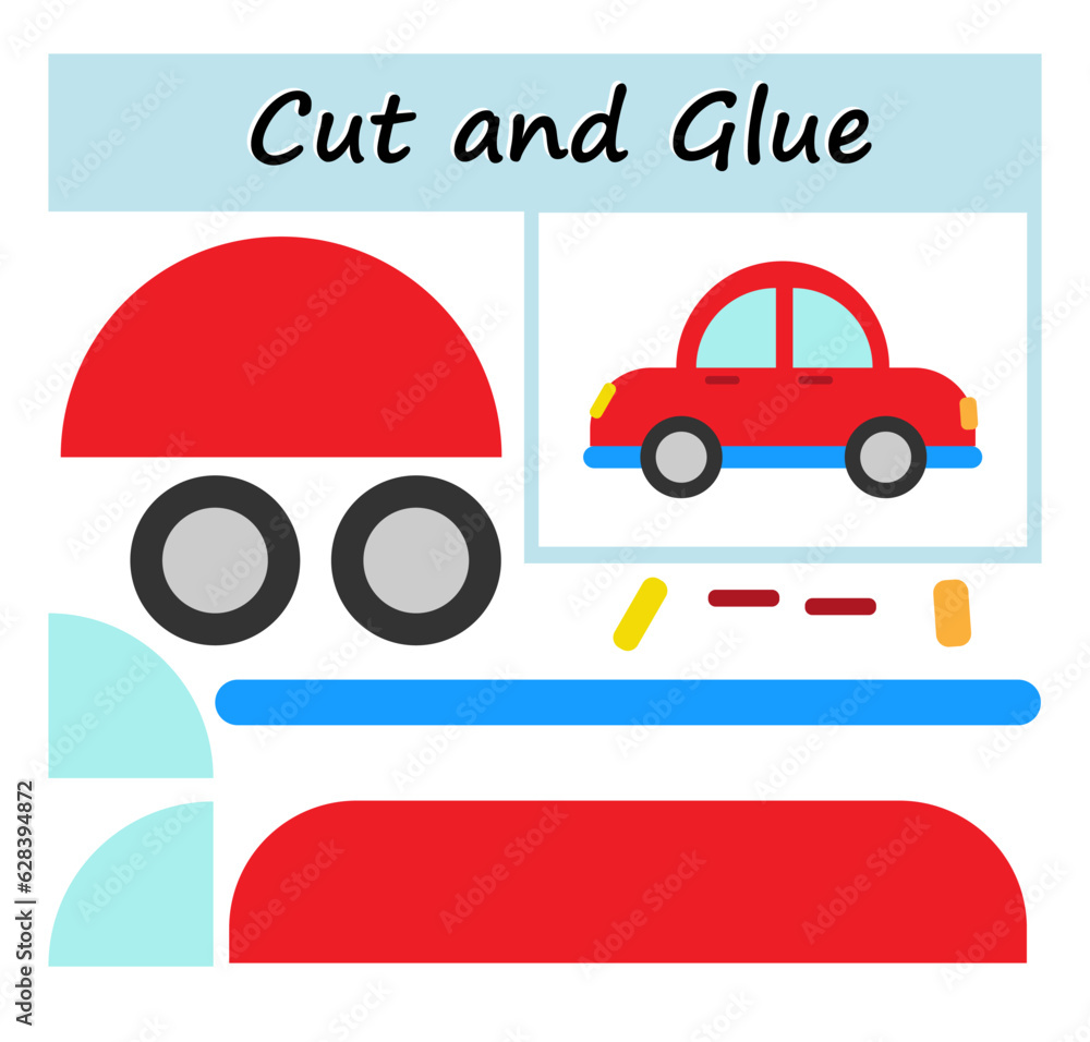 Educational paper game for kids. Cut parts of the image and glue on the ...