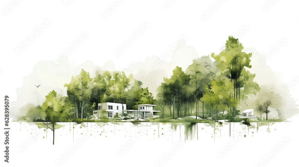 Importance of forest conservation, depicting a lush and thriving forest ...