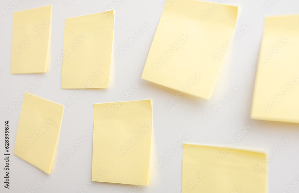 Blank Sticker notes on white background. Mockup sticky Note Paper ...