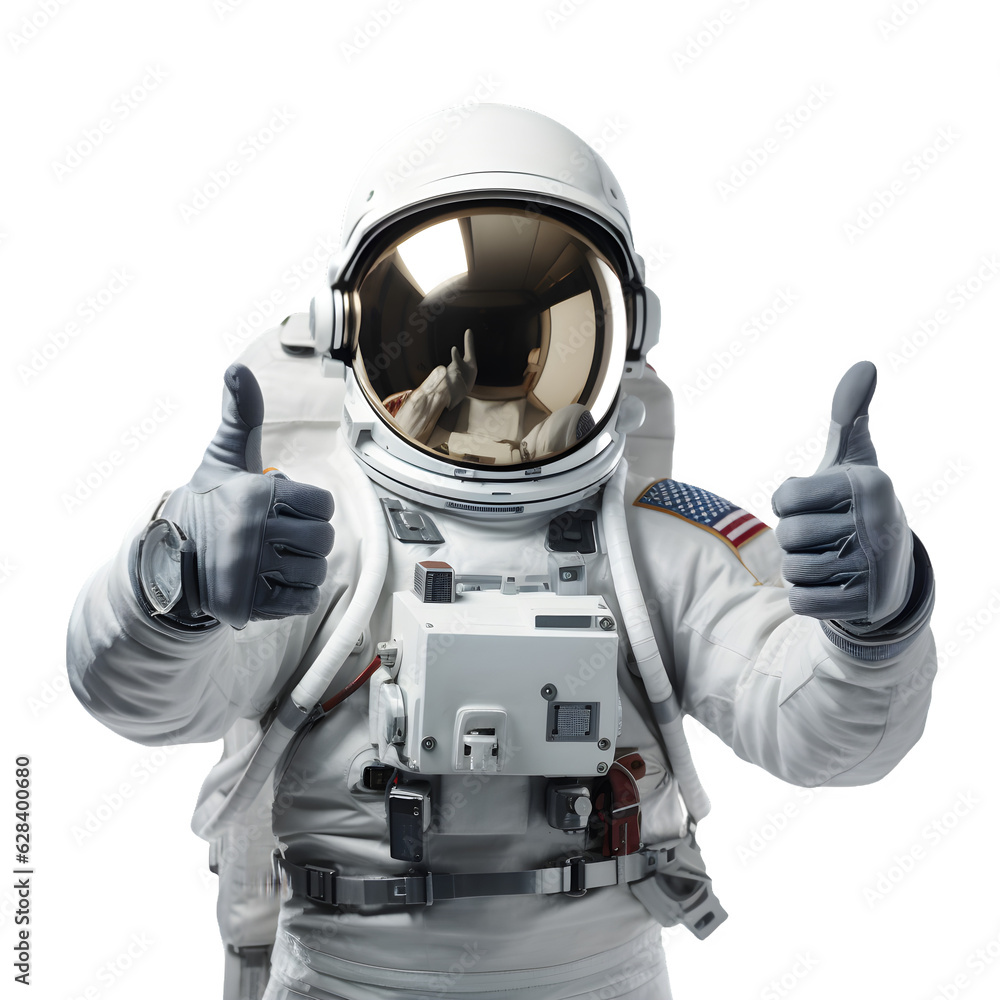 Astronaut in space suit showing thumbs up, cut out space man approve ...