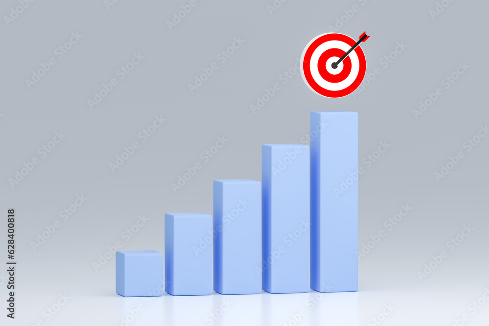 Growth chart and goal achievement. business infographics illustrate ...