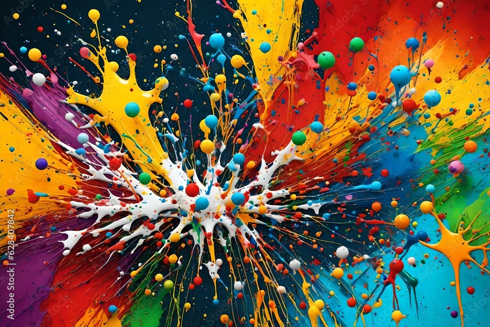 Splatter Art, A captivating splatter art composition featuring a ...