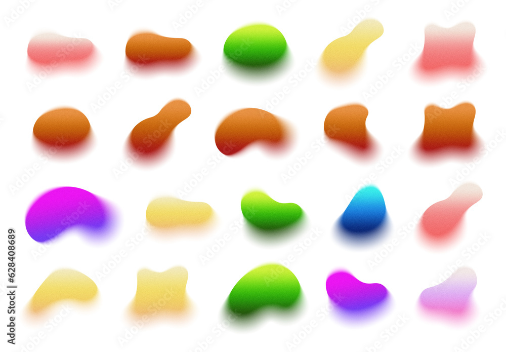 Gradient Grainy Blobs PNG transparent noise texture holographic blur ...