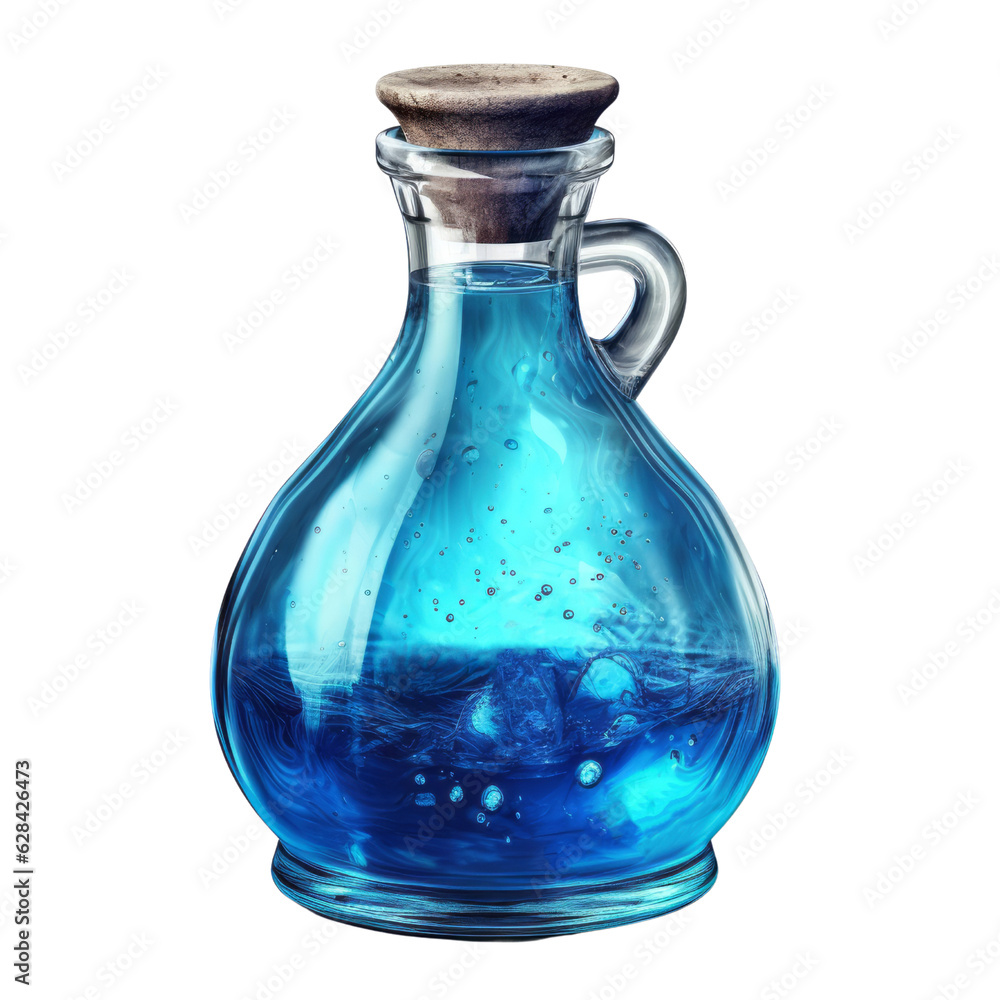 blue potion isolated on transparent background cutout Stock ...