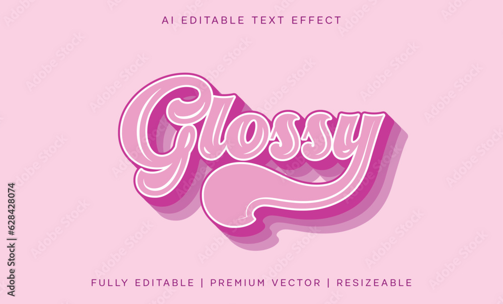 Groovy glossy bubble editable typography text effect Stock Vector ...