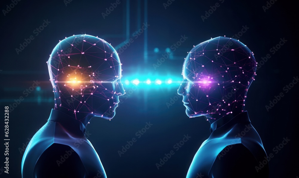 Machine learning reaction and ai artificial intelligence. Chat bot ...