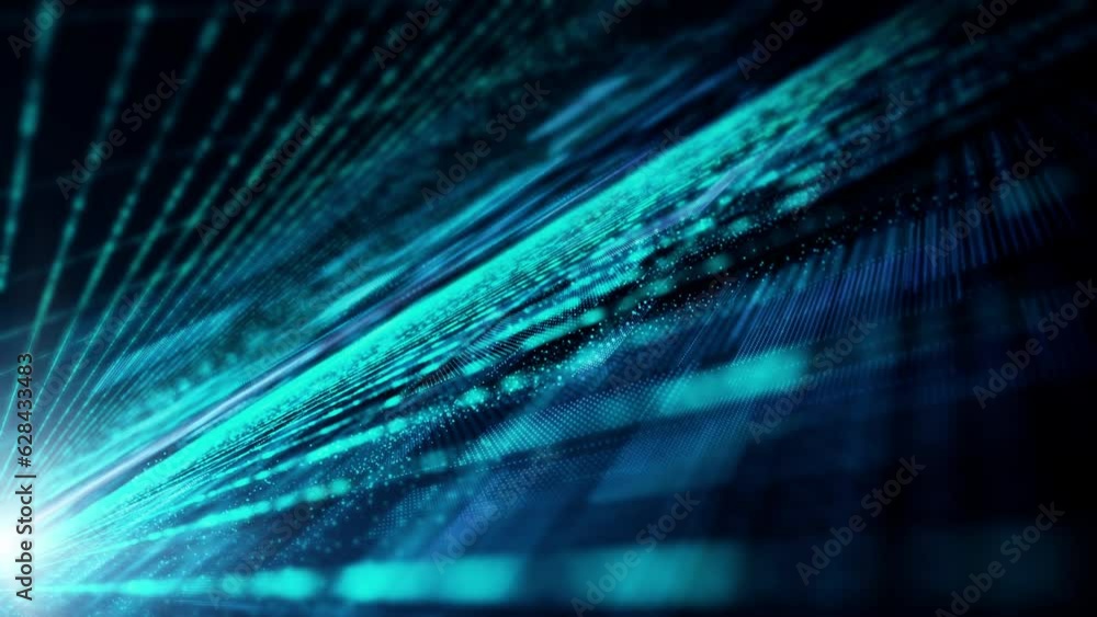 Immersive cyber space with captivating motion abstract matrix particles ...