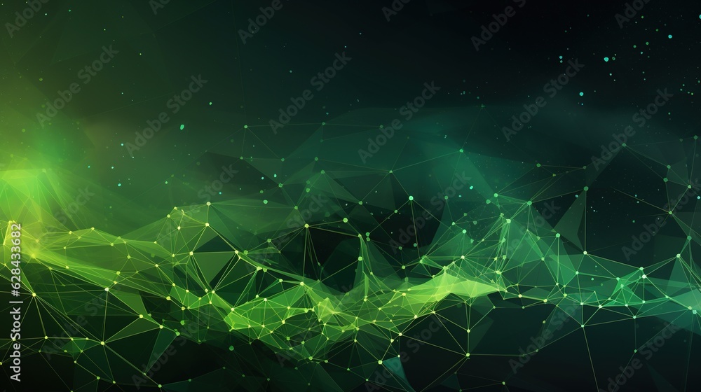 Green Plexus Style Background with Connected Dots for a High-Tech Look ...