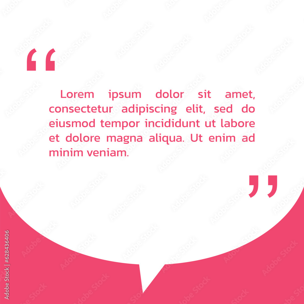 Quote frame blank with speech bubble. Quotation, text box design ...
