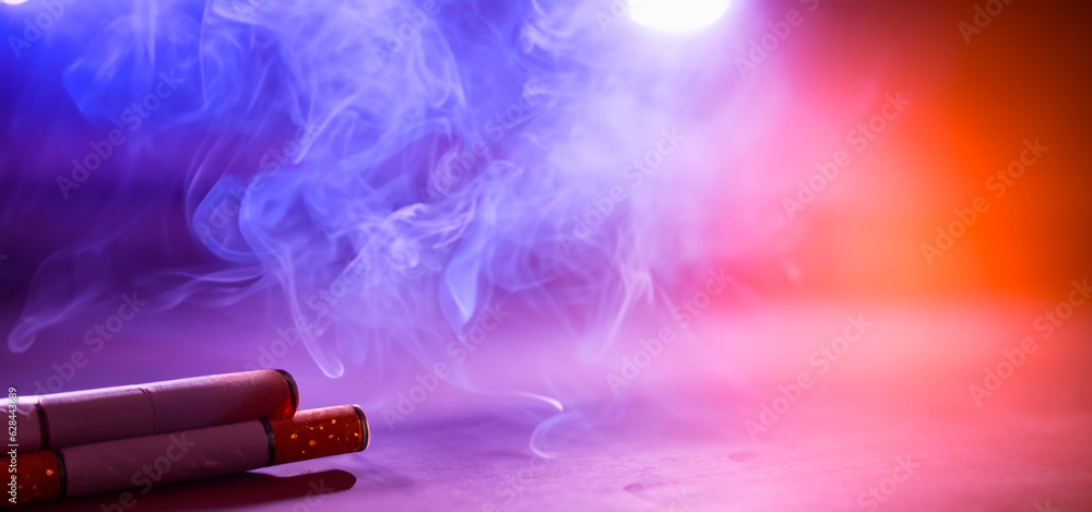 Cigarette on the ground. smoking and smoking concept. Respect for the ...