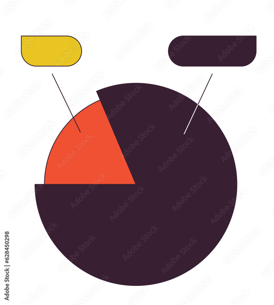Vecteur Stock Pie chart with labels flat line color isolated vector ...