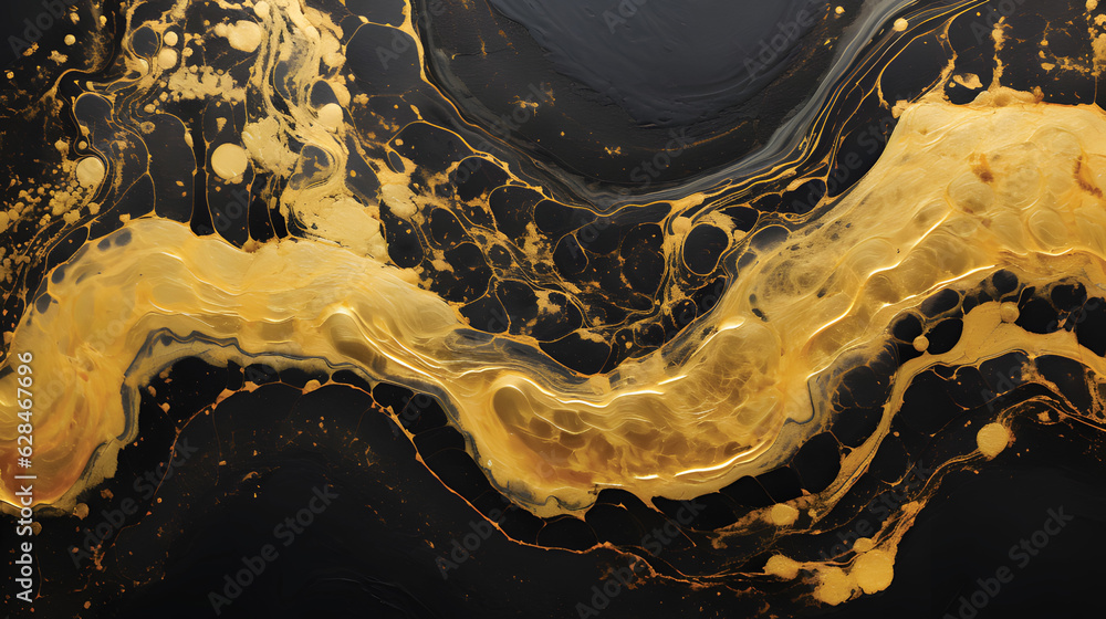Golden swirl, art design. Suminagashi — the ancient art of Japanese ...